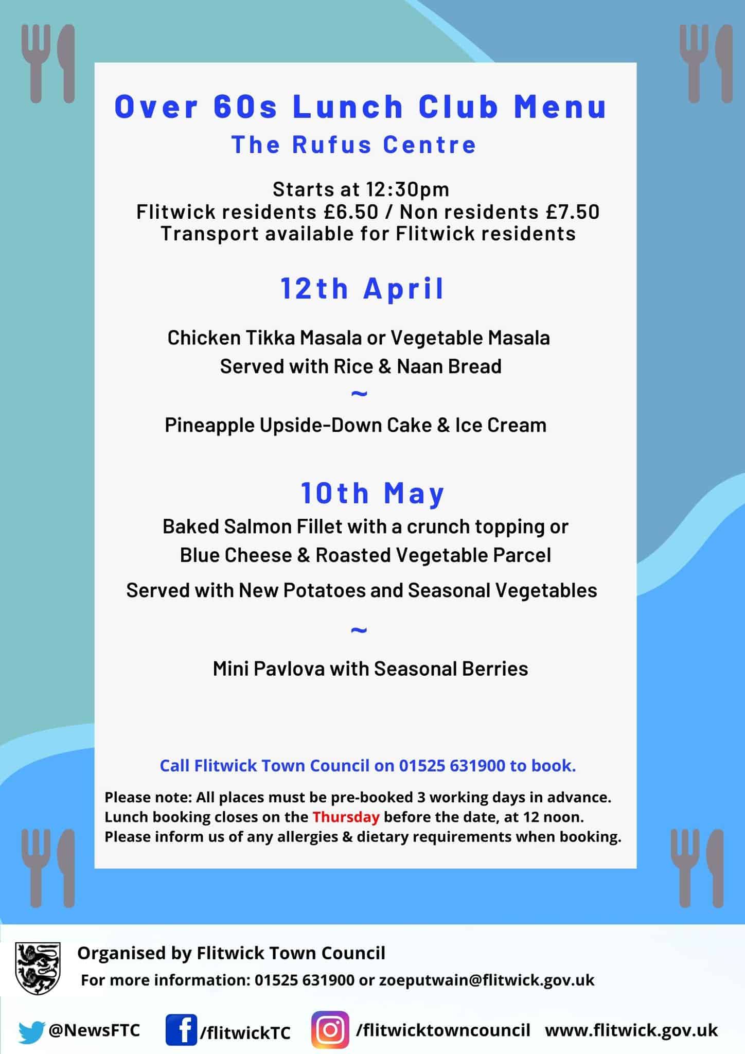 Over 60s Lunch Club - Flitwick Town Council