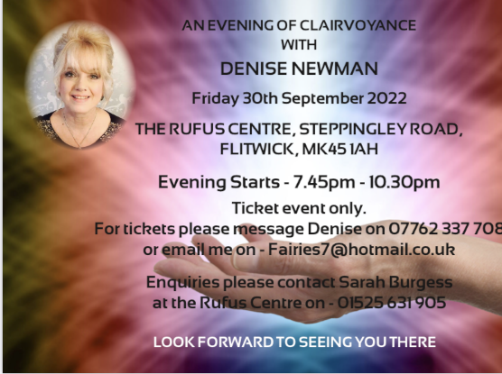 An Evening of Clairvoyance with Denise Newman - Flitwick Town Council An Evening of Clairvoyance with Denise Newman - Flitwick Town Council